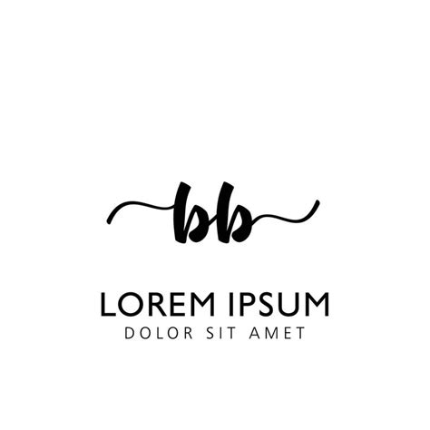 Bb Initial Handwriting Template Design 28006125 Vector Art At Vecteezy