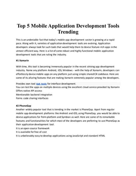 Top 5 Mobile Application Development Tools Trendingdocx