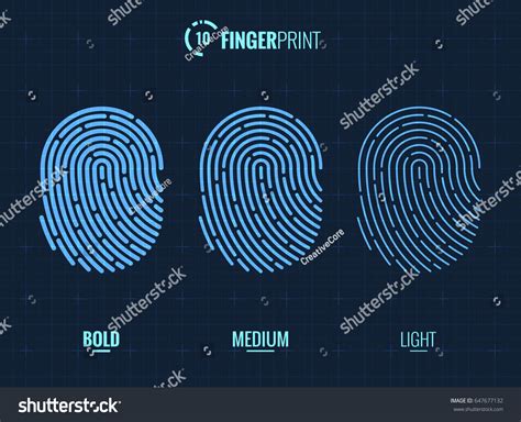 Vector Fingerprint Icons Set Isolated Scifi Stock Vector Royalty Free 647677132 Shutterstock