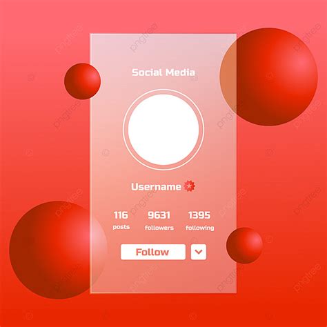 Glassmorphism Social Media User Interface Concept Template Vector