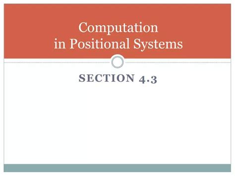 ppt computation in positional systems powerpoint presentation free