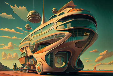 Retro Futurism Concept Illustration Stock Illustration Illustration