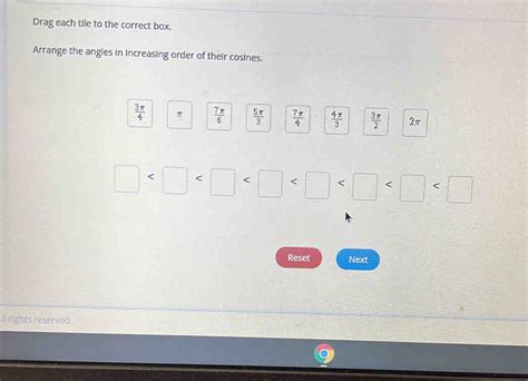Solved Drag Each Tile To The Correct Box Arrange The Angles In