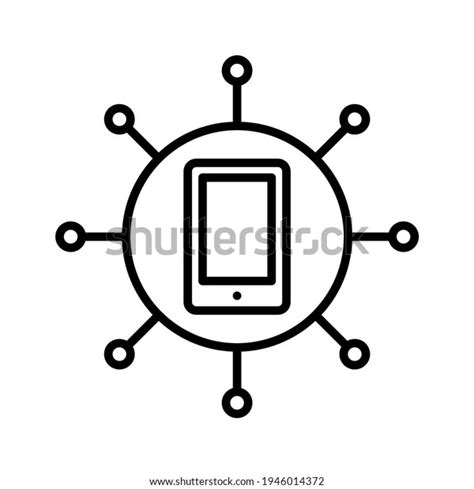 Mobile Connection Line Vector Isolated On Stock Vector Royalty Free