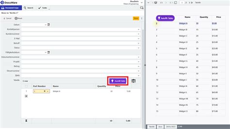 Intelligent Indexing Teaching Table Fields Correctly · Docuware Support