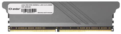 andor ddr4 3600mhz masaüstü udimm soğutuculu ram andortek