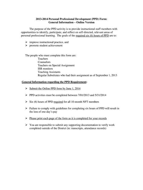 Fillable Online 2011 2012 Personal Professional Development Ppd Form