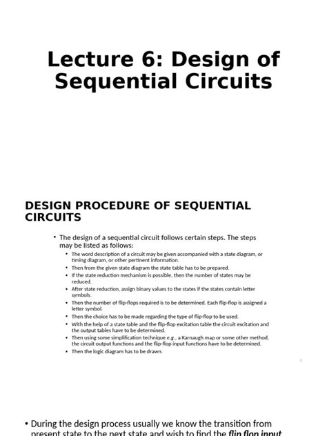 Lecture 6 Design Of Sequential Circuit Pdf Electronics Theoretical Computer Science