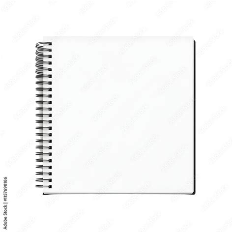 Notebook Mock Up Open Book With Metal Spiral Template Isolated On