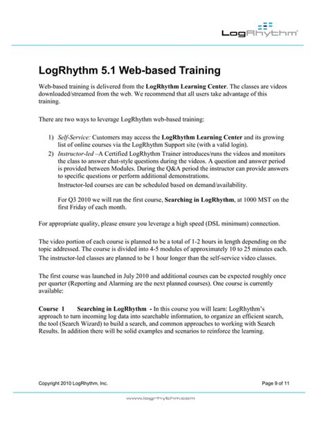 Logrhythm Training Syllabus Data Sheet Pdf