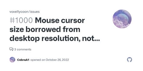 Mouse Cursor Size Borrowed From Desktop Resolution Not Game Resolution