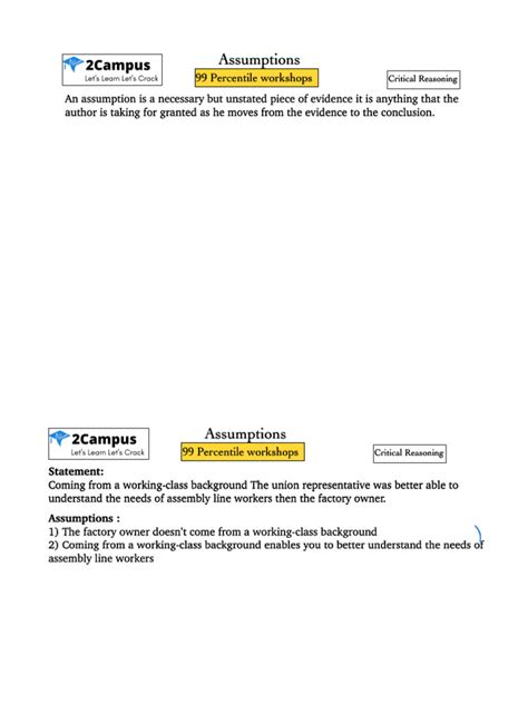 Assumptions Pdf