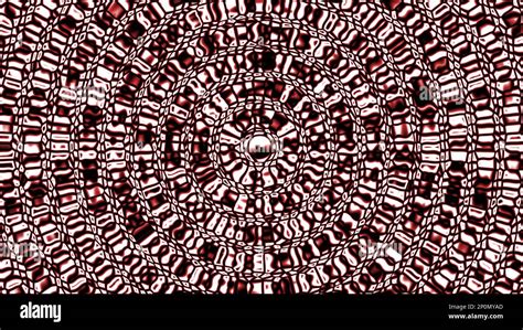 Pattern Of Circular Swirling Red Rings With Various Random Shapes On Abstract Background With 3d