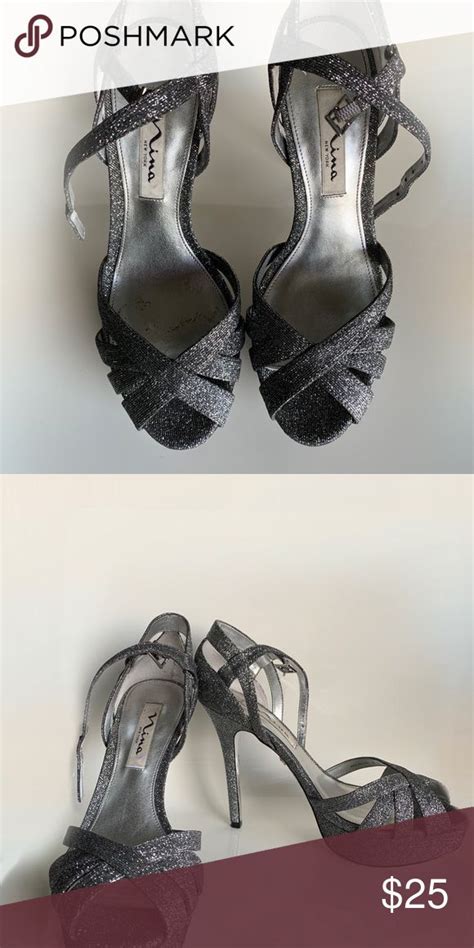 Nina Heels Metallic Strappy Heels Heels Ankle Strap Sandals Heels