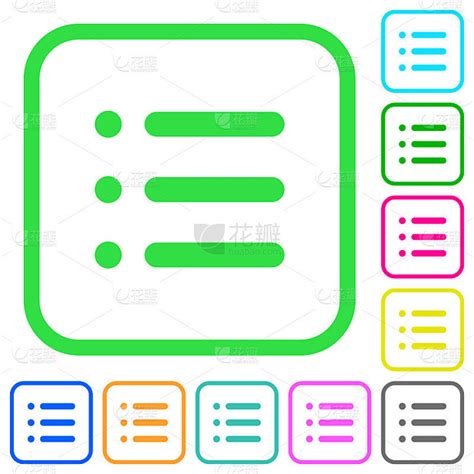 无序列表生动的彩色平面图标 无序列表生动的彩色平面图标