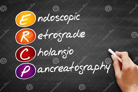 Ercp Endoskopische Retrograde Cholangiopankreatographie Akronym Konzept Auf Tafel Stockfoto