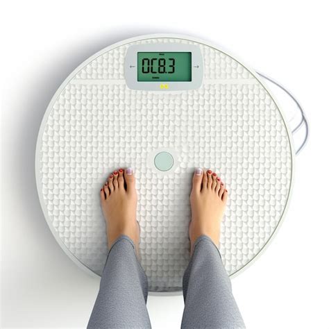 Premium Photo Person Standing On Scale With Feet Visible