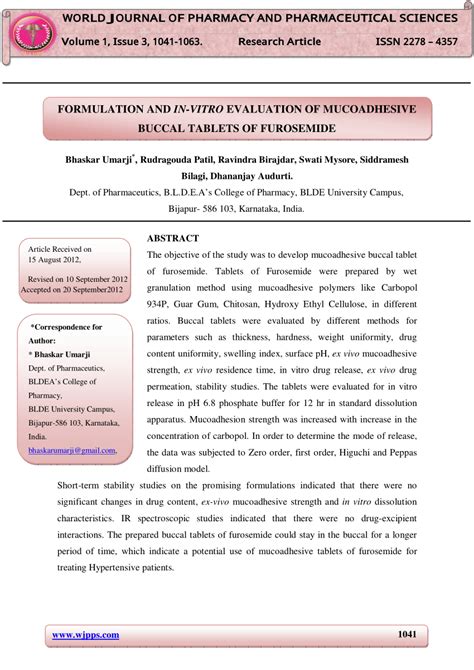 Pdf Formulation And In Vitro Evaluation Of Mucoadhesive Buccal