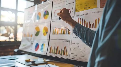 A Man Pointing At A Chart That Says Graph On It Premium AI Generated Image