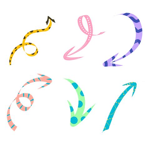 Cute Colorful Arrows Vector Collection Set Arrow Cute Colorful Png