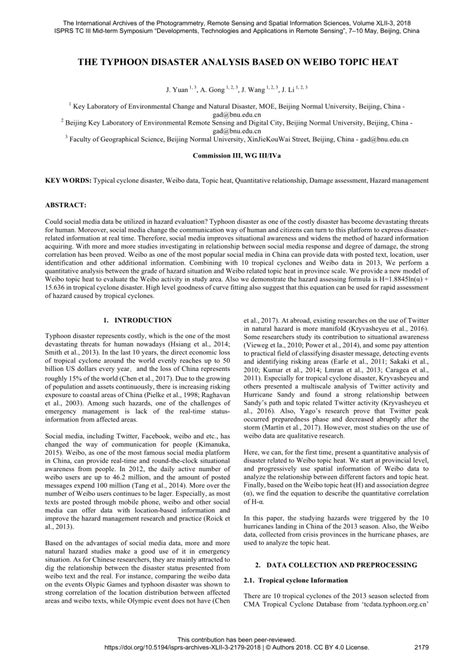 pdf the typhoon disaster analysis based on weibo topic heat