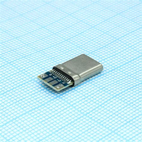 USB3.1 TYPE-C 24PM-024, Разъём USB TYPE-C - вилка на кабель Shanghai ...