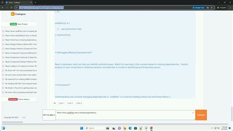 React Hook Useeffect Has A Missing Dependency Youtube