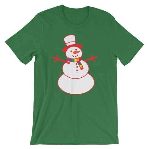 Gay Snowman Rainbow Scarf Funny Bisexual Unisex Shirt Lgbt Pride Christmas Holigays Party Cool