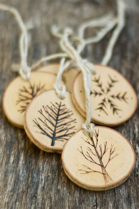 Tree Branch Christmas Ornaments Wood Burned By TheSittingTree