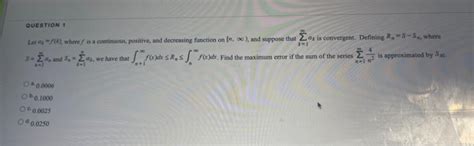 Solved Let ay f ℓ wheref is a continoous positive and Chegg com