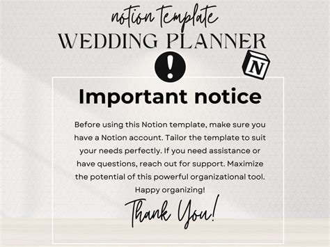 Notion Template Wedding Planner Notion Wedding Timeline Etsy
