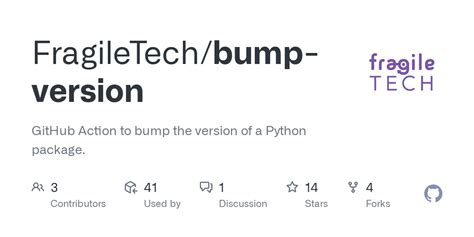 Github Fragiletechbump Version Github Action To Bump The Version Of A Python Package