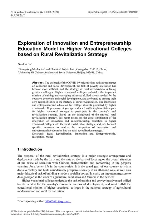 Pdf Exploration Of Innovation And Entrepreneurship Education Model In Higher Vocational