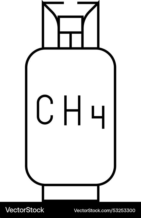 Methane Biogas Line Icon Royalty Free Vector Image