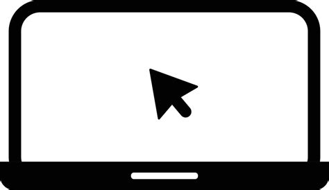 laptop with pointer or cursor icon isolated notebook screen template