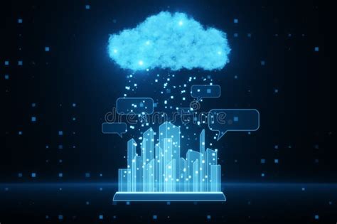 Communication Network And Cloud Computing Technology Concept With