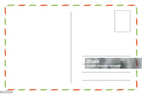 우표와 크리스마스 색상을위한 장소와 빈 엽서 템플릿입니다 갈색 공예 종이 질감 크리스마스에 대한 스톡 벡터 아트 및 기타 이미지 크리스마스 줄무늬 고풍스런 Istock