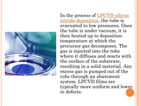 Ppt The Applications And Uses Of Lpcvd Silicon Nitride Deposition