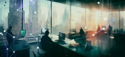 premium photo programmers in the office work in a big city work on an application sit with
