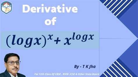 Differentiate Log X X X Log X Youtube