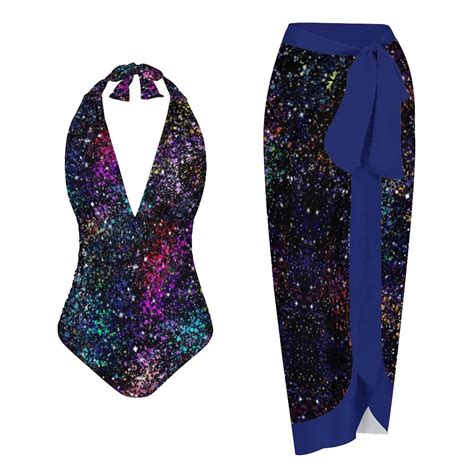 Fsqjgq Womens Two Piece Swimsuits Halter Wrap Tie Back High Waisted