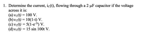 Solved 1 Determine The Current Ic T Flowing Through A 2