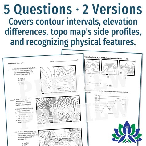 Topographic Map And Contour Map Quiz Flying Colors Science