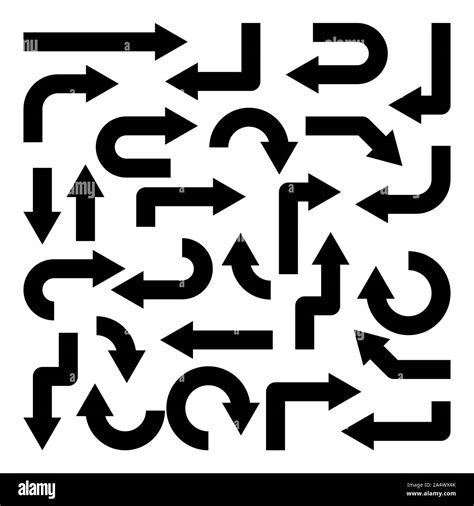 Black Arrows Set On White Background Arrow Cursor Icon Vector Pointers Collection Back Next