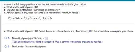 Solved Answer The Following Questions About The Function Chegg