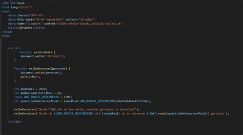 EXERCICIO GERAÇOES JavaScript e HTML desenvolva um jogo e pratique