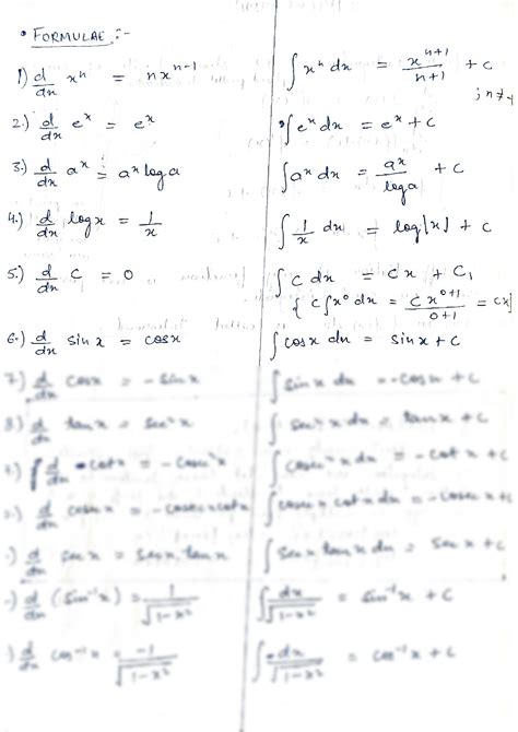SOLUTION Integration Basic Formula And Concepts Calculas Studypool