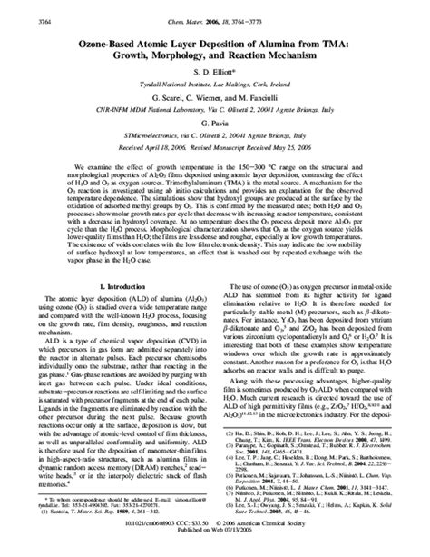 Pdf Ozone Based Atomic Layer Deposition Of Alumina From Tma Growth