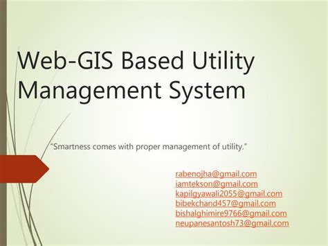 Web Gis Based Utility Management System Pptx