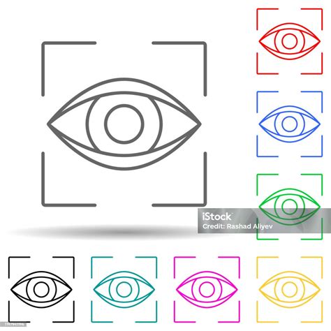 Vetores De Busca Por Olhos Ícone Estilo Multi Cor Linha Fina Simples Vetor Do Esboço De Ícones